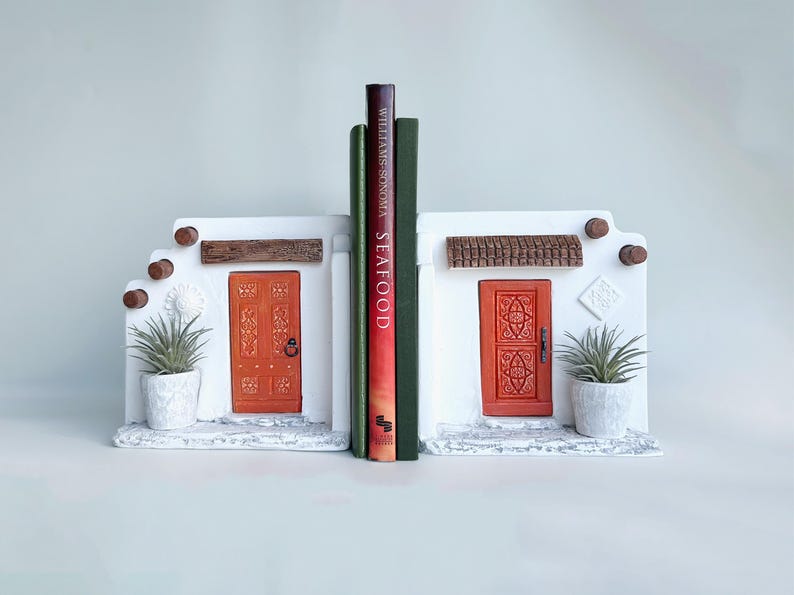 Cement Miniature Door Botanical Bookend: Air Plant Holder, Bookshelf ...