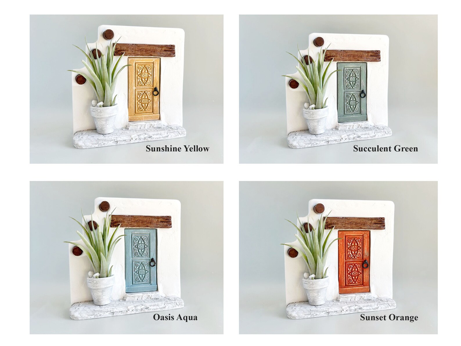 Cement Air Plant Planter: Whimsical Adobe Door Home Decor, Desk Display ...