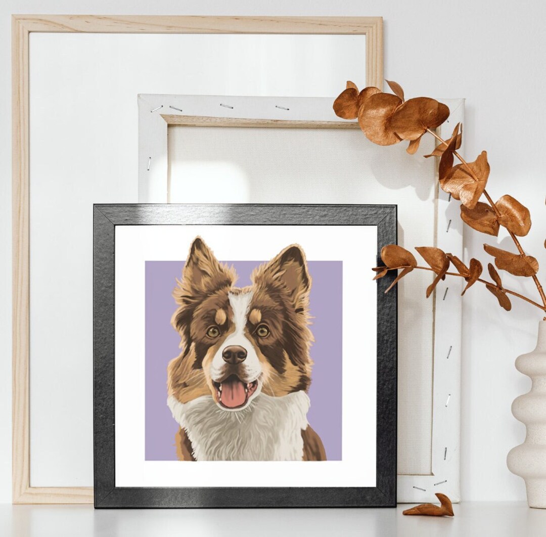 Custom Digital Pet Portrait | Handmade Pet Painting | Stylised Pet ...
