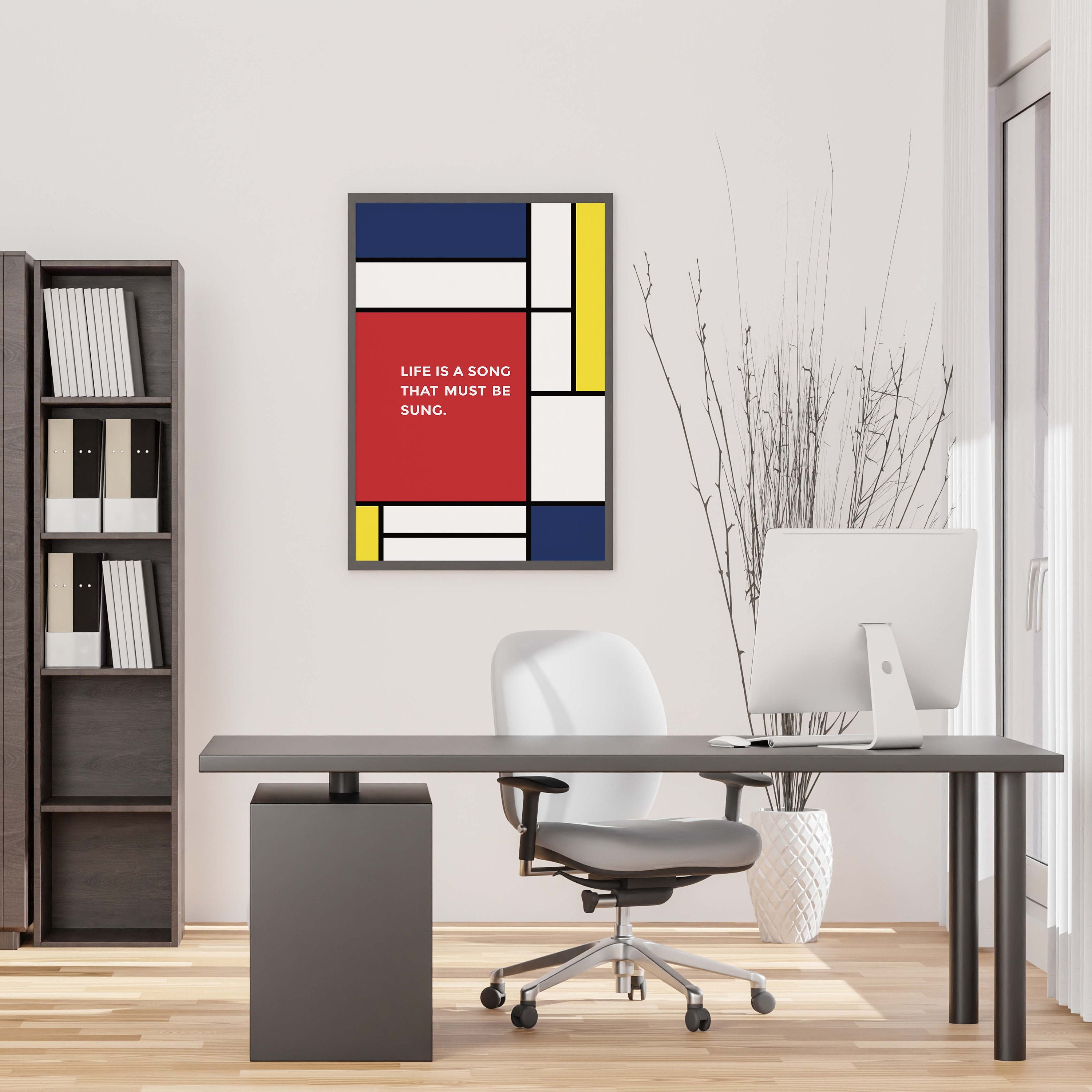 Life Quote Poster Piet Mondrian Art Inspirational Life Art - Etsy
