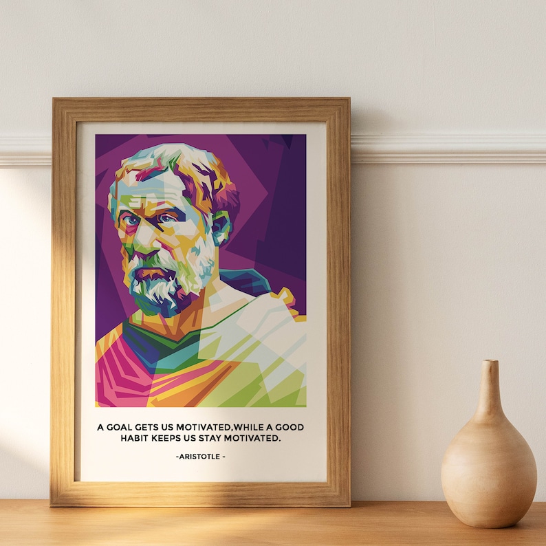 Aristotle Custom Quote Wpap Portrait Inspiringly Artful Art Gift ...