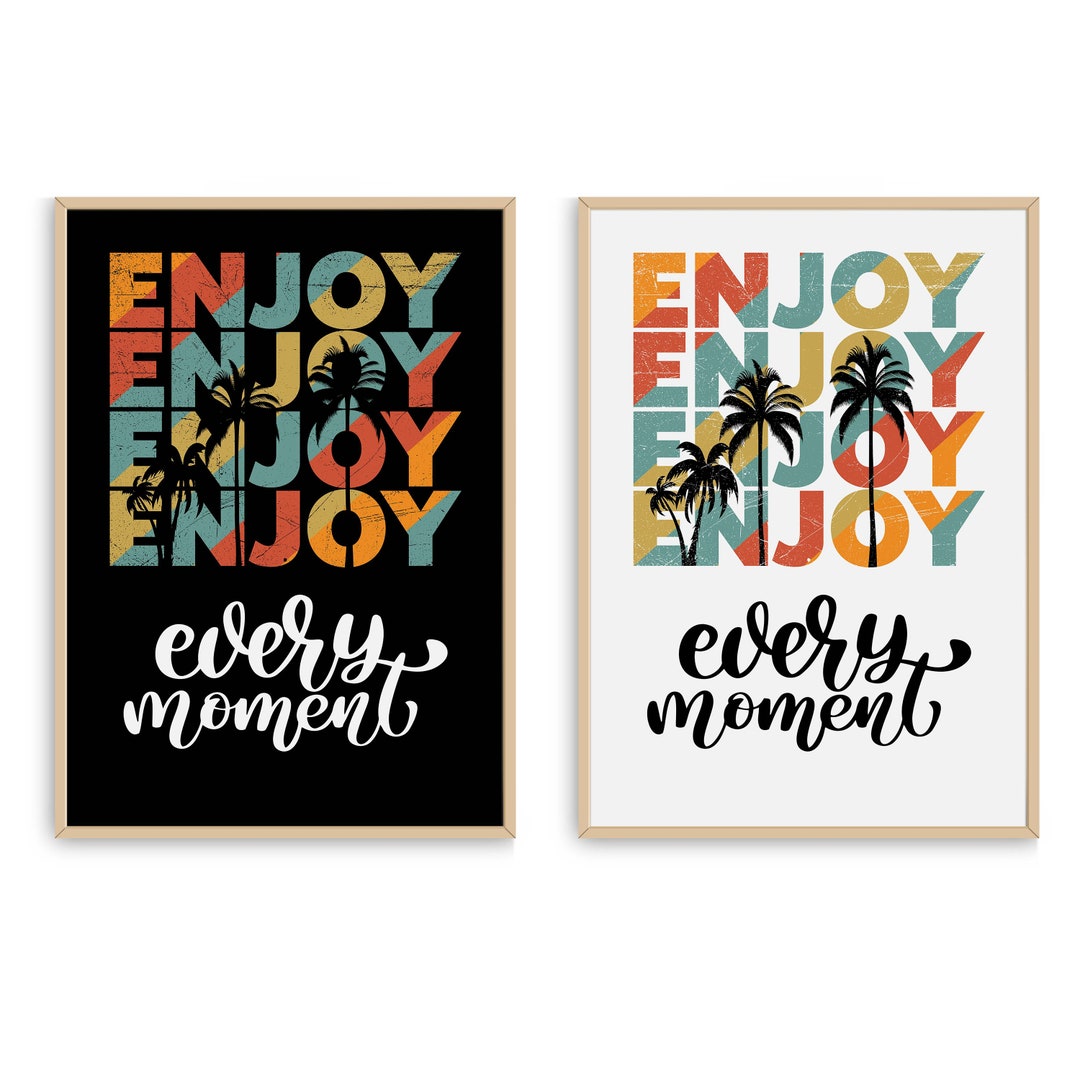 Retro Quote Print Inspiring Poster Life Quote Retro Modern Art ...