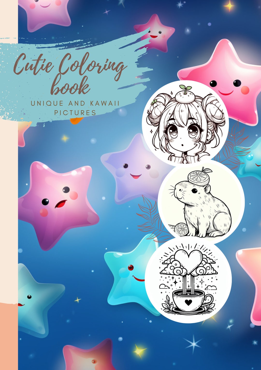 Cutie Coloring Book, Kawaii Coloring Book, Unique Coloring Book, Random ...