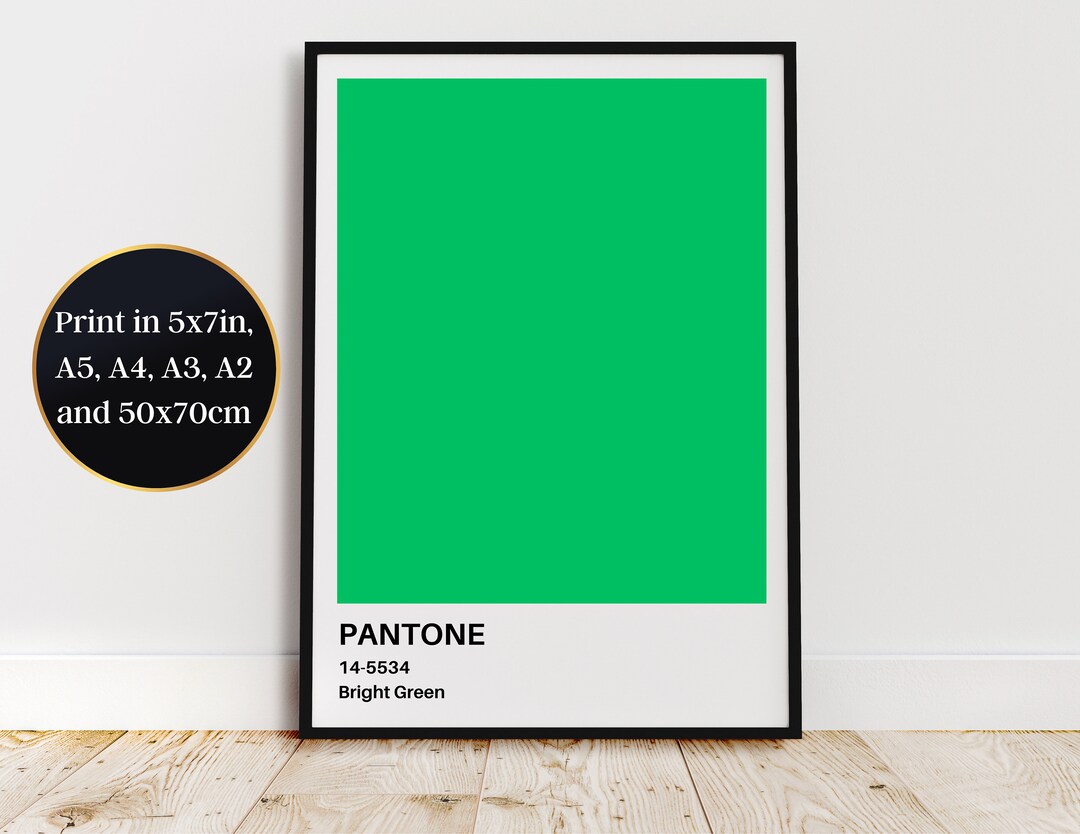 Bright Green Pantone Print at Home Wall Art Aspirational - Etsy Australia