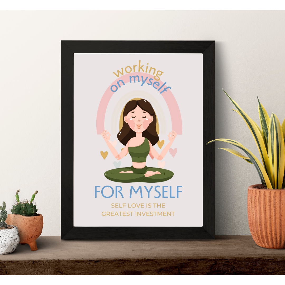 Boho Yoga Self Love Print, Instant Download, Printable Wall Art ...