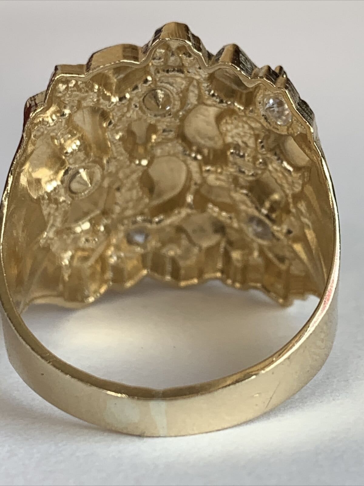 14k Yellow Gold Nugget Ring Men's Ring Pinky Any Si Ring Mens Fine ...