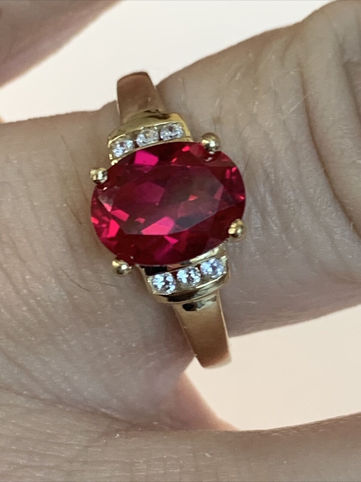 Vintage Style 14k Yellow Fine Gold Round Ruby & Cubic Zirconia - Etsy