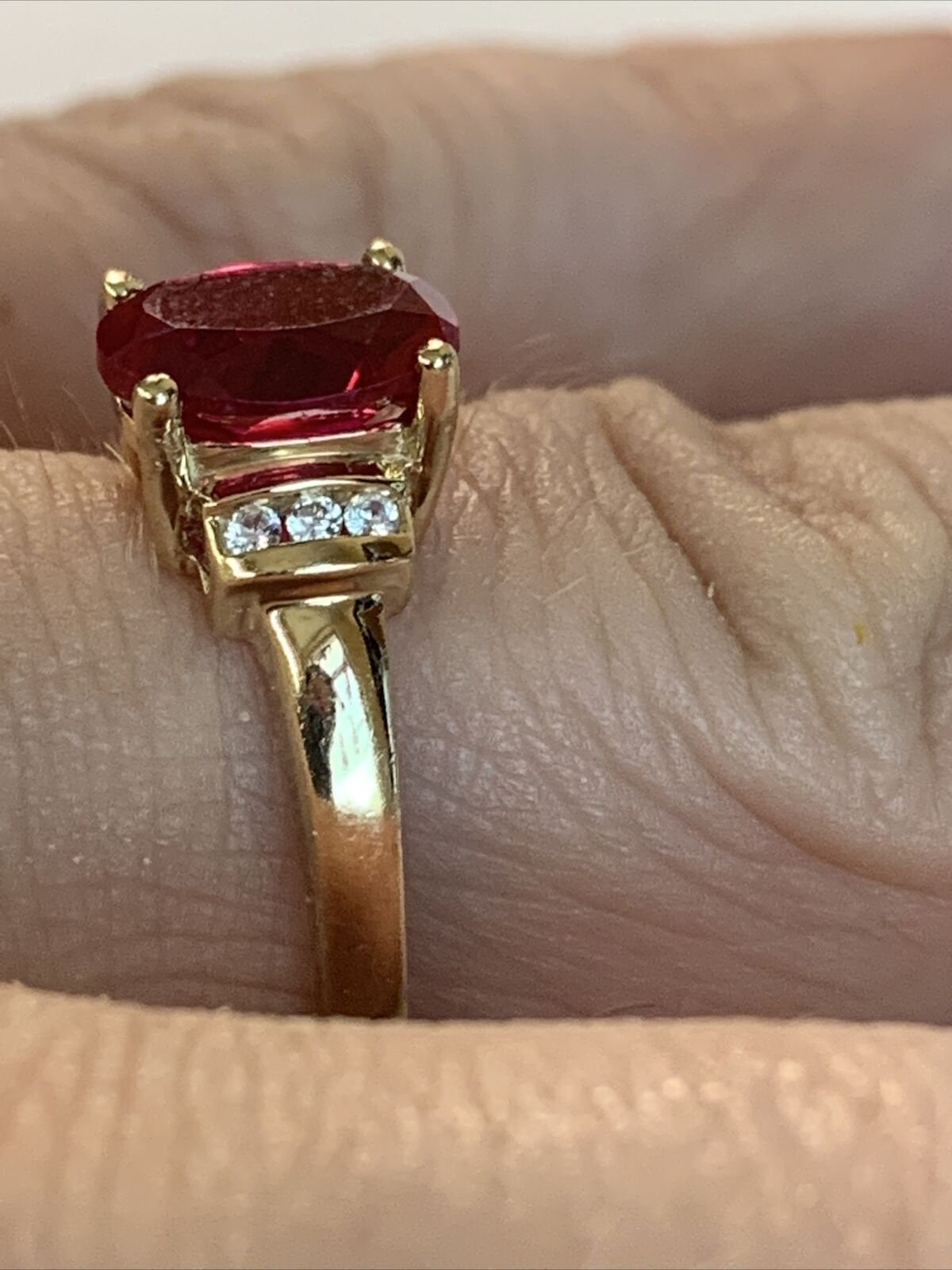 Vintage Style 14k Yellow Fine Gold Round Ruby & Cubic Zirconia - Etsy