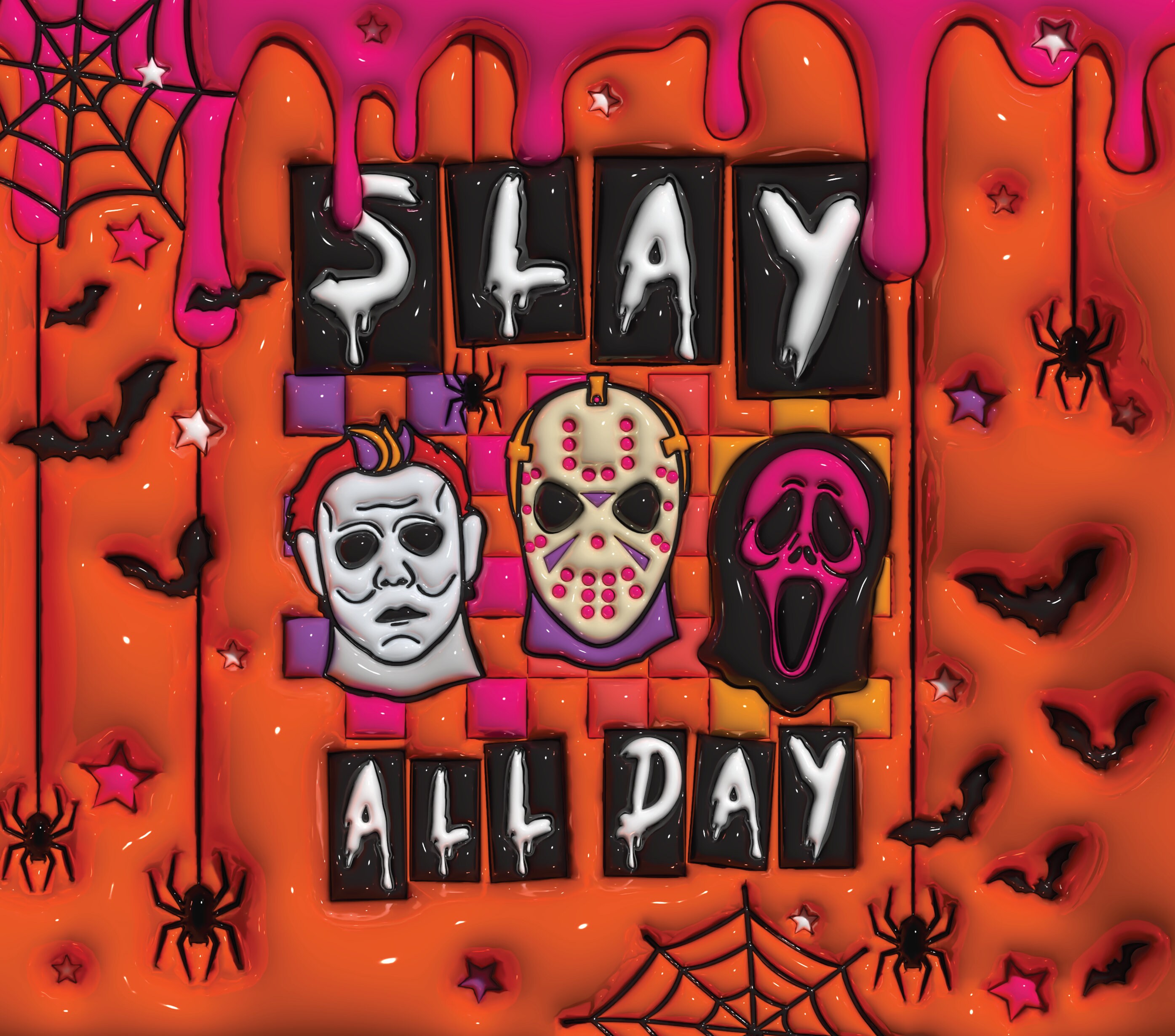 Slay All Day Halloween Tumbler - Etsy