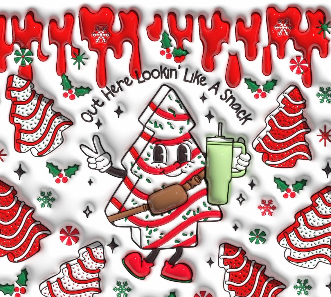 Christmas Tree Cake Drip Tumbler - Etsy