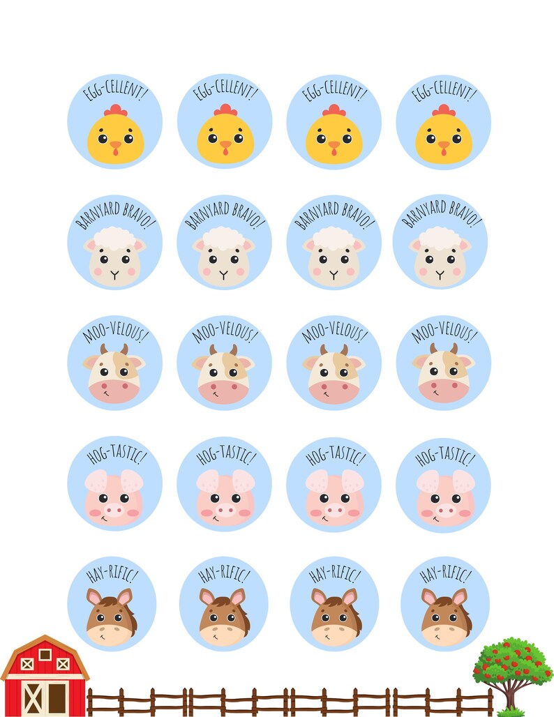 Barn Reward Chart: Farm Animal Theme, Kids' Behavior Tracker (digital ...