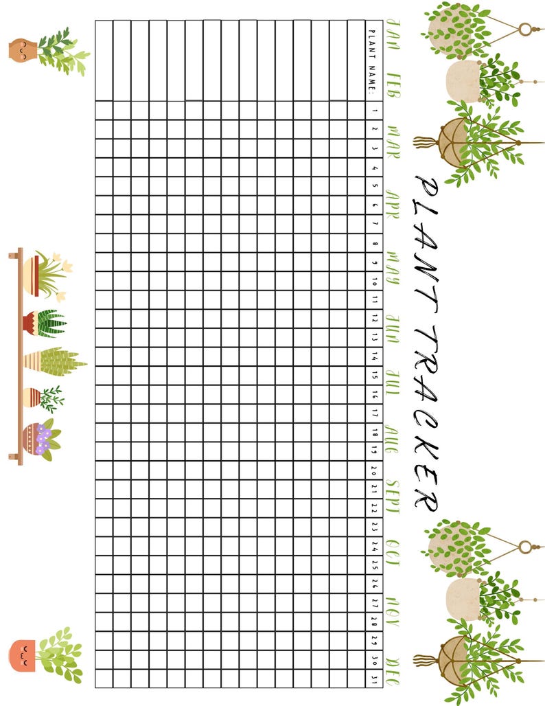 Printable Plant Care Tracker: Garden Journal & Watering Schedule (PDF ...