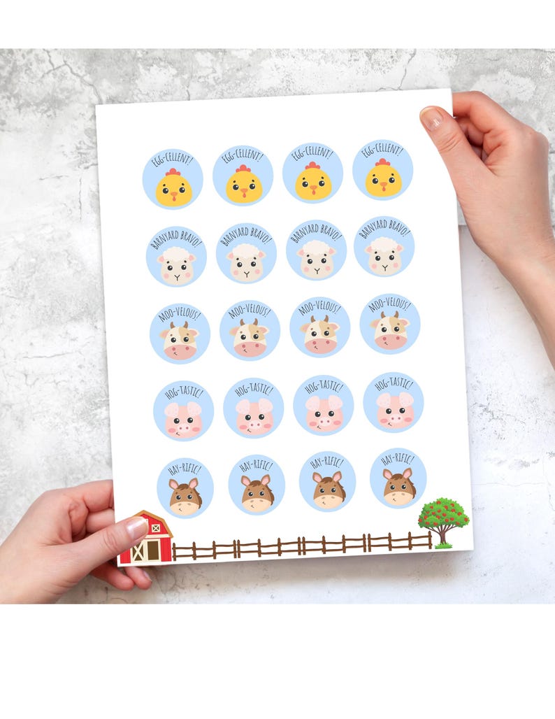 Barn Reward Chart: Farm Animal Theme, Kids' Behavior Tracker (digital ...