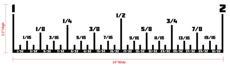 Vinyl Ruler for Wood Shop - How to Read a Ruler - Etsy