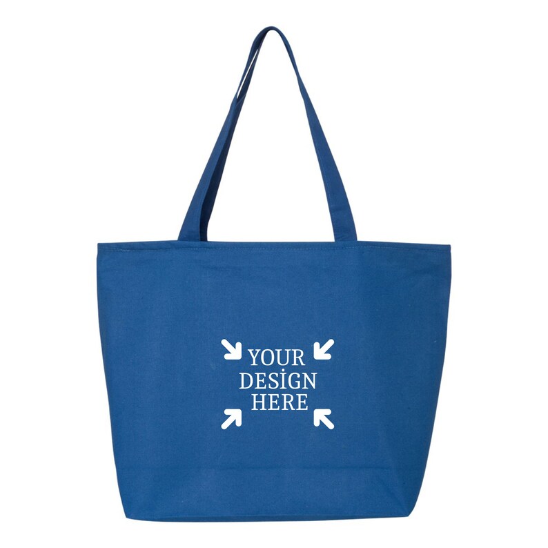 Zippered Tote Bag, Custom Text Zippered Tote Bag, No Zipper Tote Bag ...
