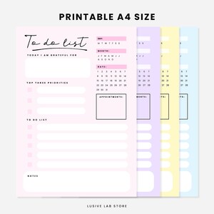 Cute Printable Digital Planner Daily to Do List Template Daily Task ...