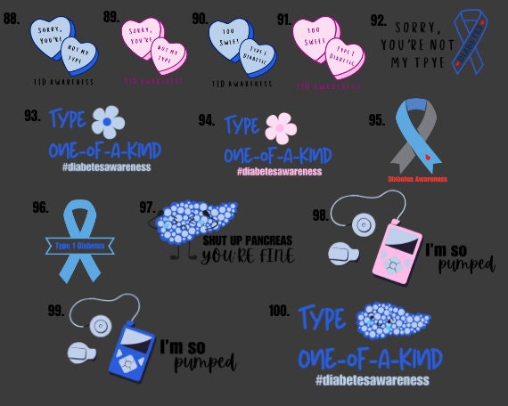 Diabetes Awareness SVG Bundle, Type 1 Diabetes Ribbon Png Designs ...