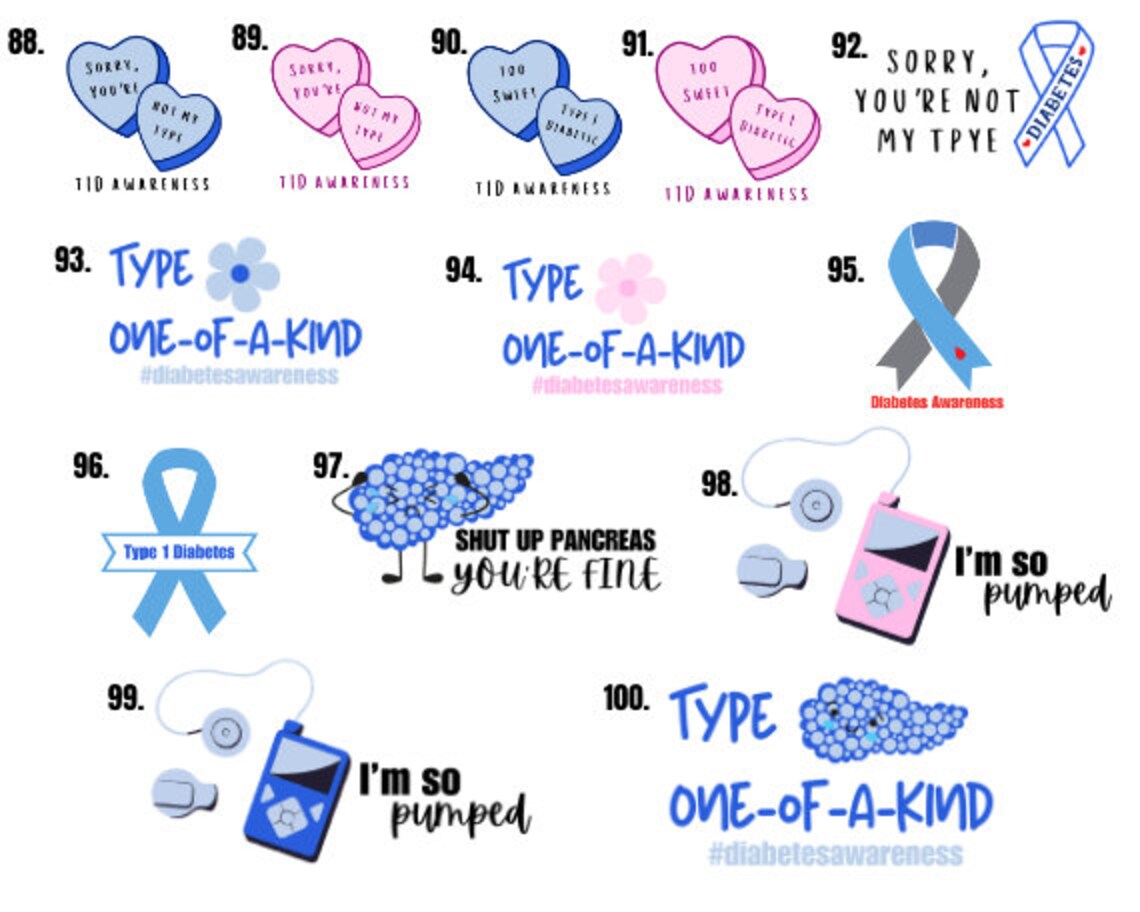Diabetes Awareness SVG Bundle, Type 1 Diabetes Designs, Diabetes Month ...