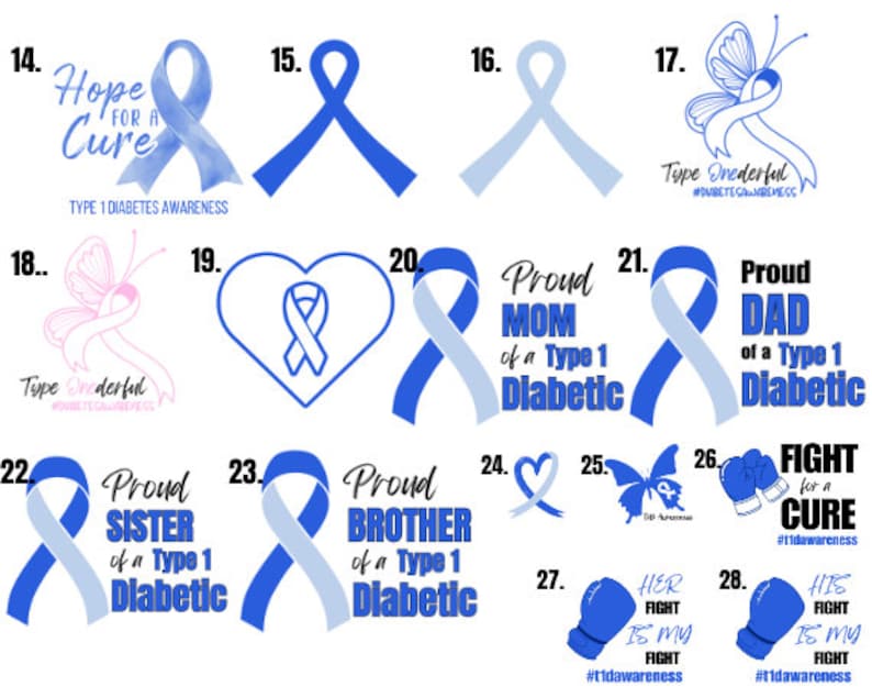 Diabetes Awareness SVG Bundle, Type 1 Diabetes Designs, Diabetes Month ...