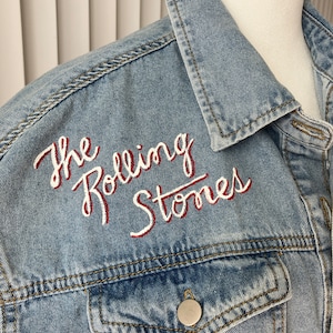 Custom Rolling Stones Concert Jacket Painted Rock and Roll Denim Jacket ...