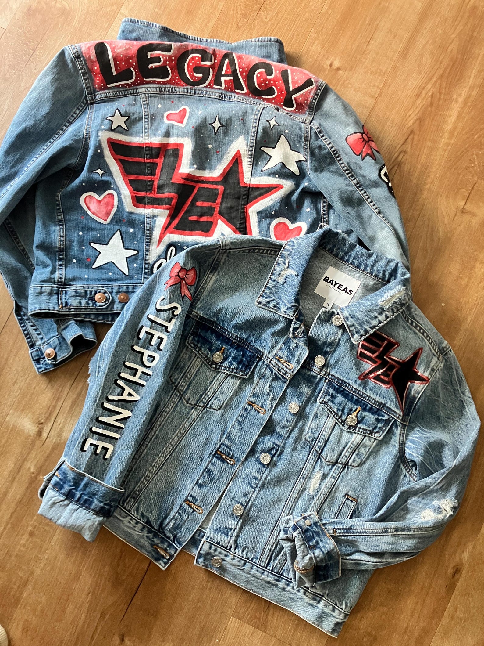 Painted Cheer Mom Jacket Custom Team Design Mothers Day Gift Game Day ...