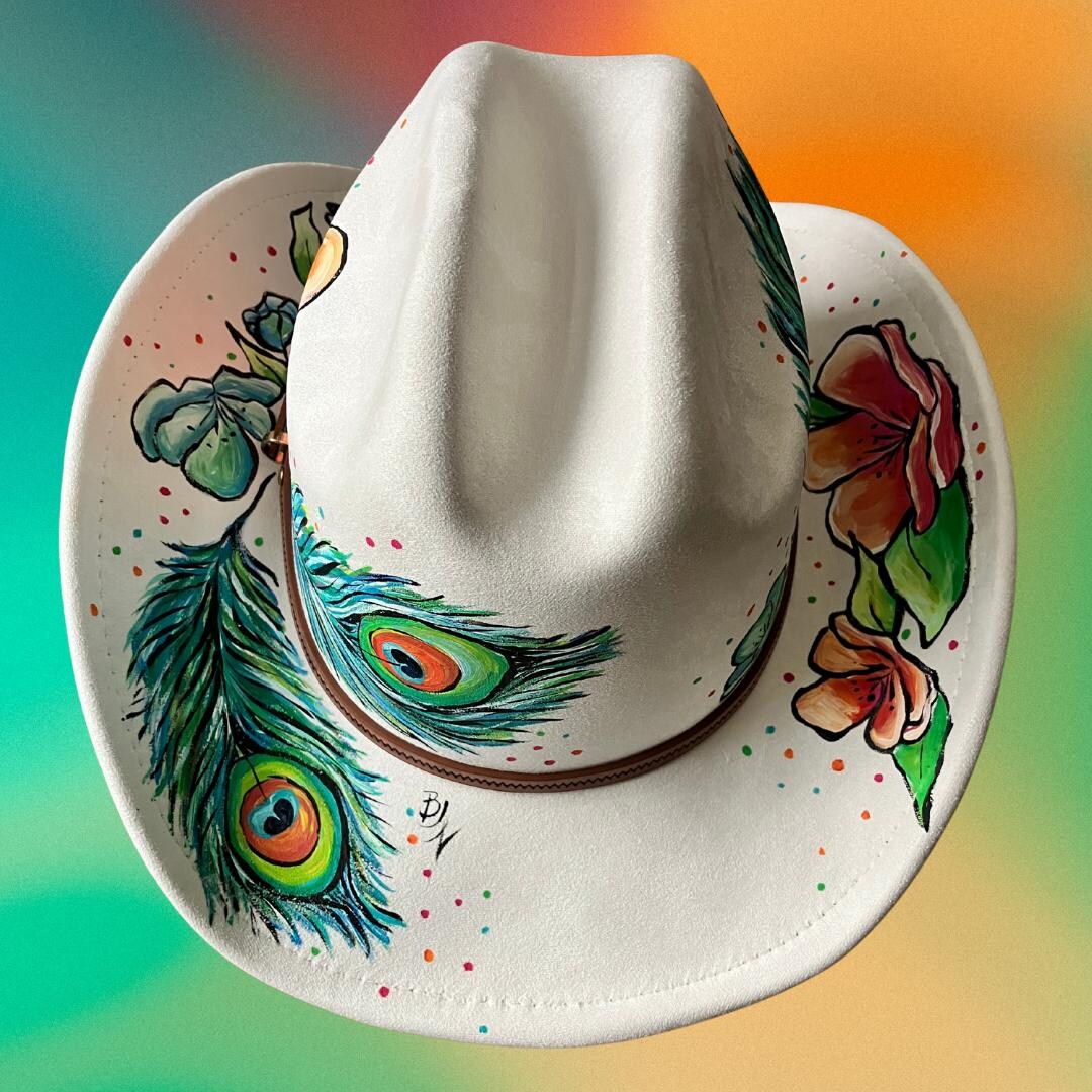 Painted Cowboy Hat • Send Your Hat • Custom Design • Western Fashion ...