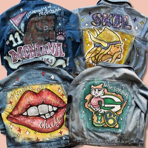 Custom Football Jacket • Painted Sports Team Jacket • Send You Own ...