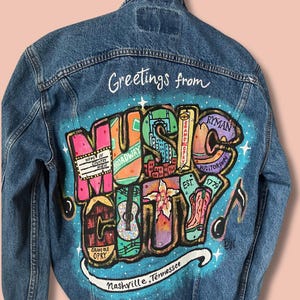 Nashville Music Jacket Painting Custom Name Art for Personalized Denim ...