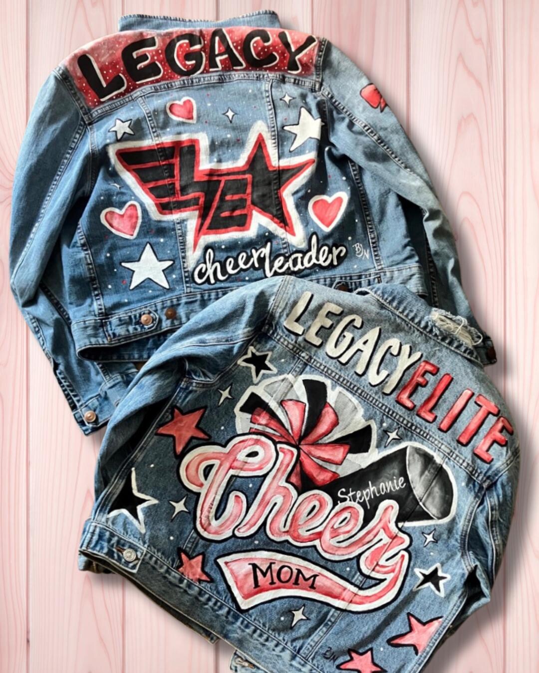 Painted Cheer Mom Jacket Custom Team Design Mothers Day Gift Game Day ...