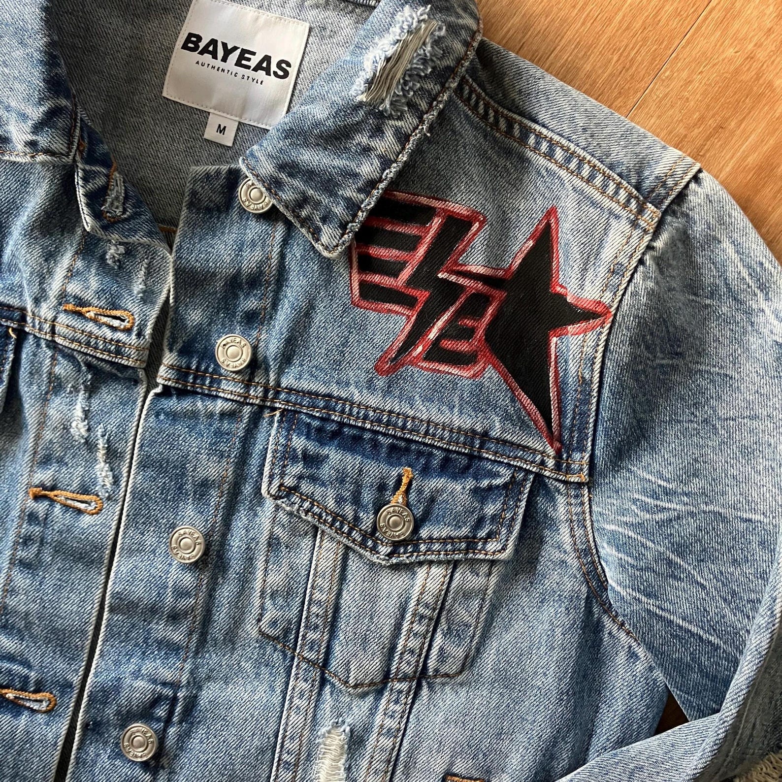 Painted Cheer Mom Denim Jacket: Custom Team Design, Have Your Denim ...