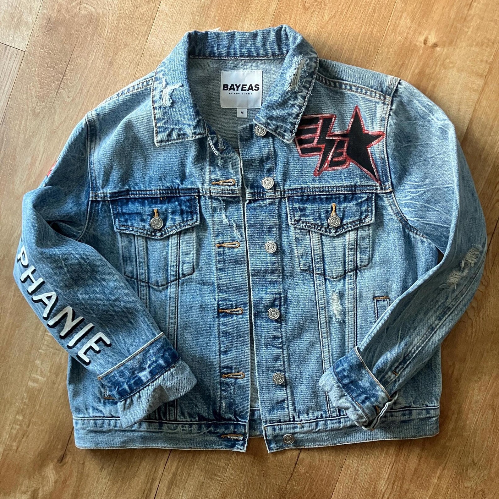 Painted Cheer Mom Denim Jacket: Custom Team Design, Have Your Denim ...