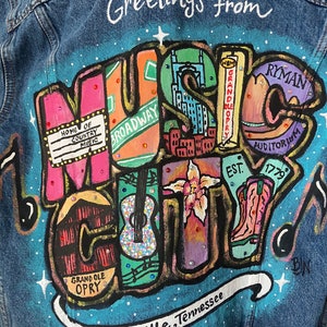 Nashville Music Jacket Painting Custom Name Art for Personalized Denim ...