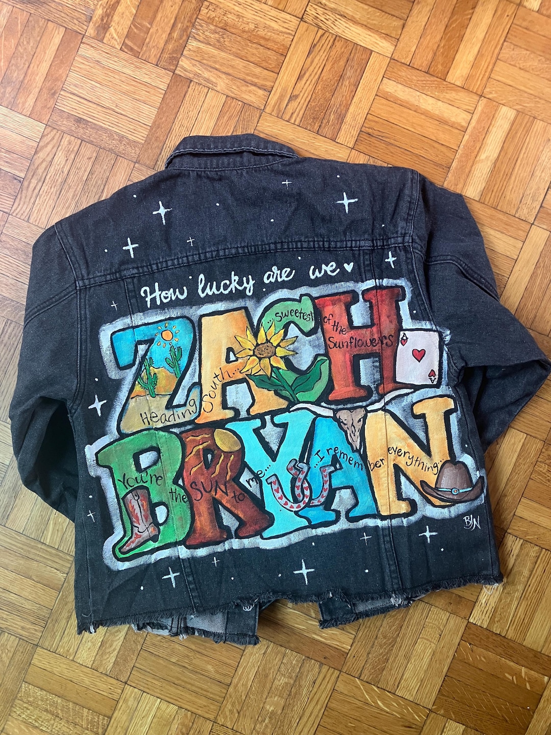 Custom Painted Country Music Jacket: Concert Fashion, Cowboy Boots ...