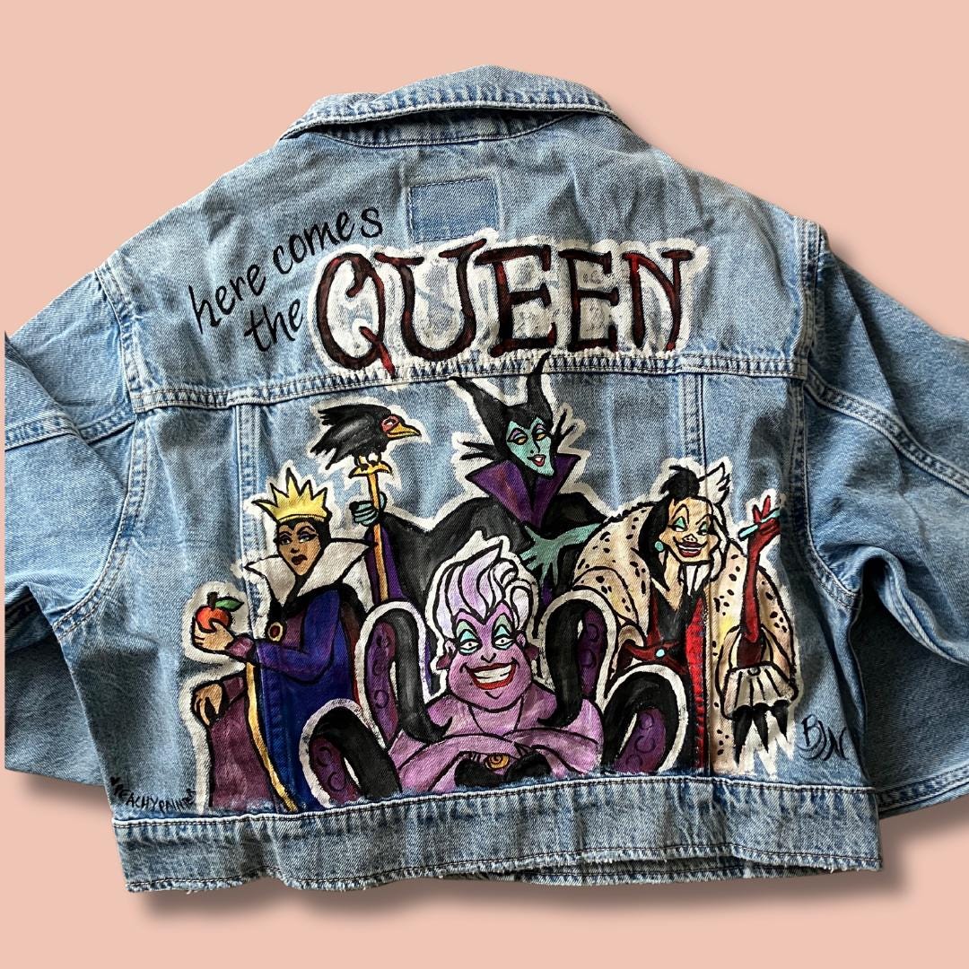 Disney Inspired Jacket Painted Villains Jacket Disney Theme Baby Girl ...