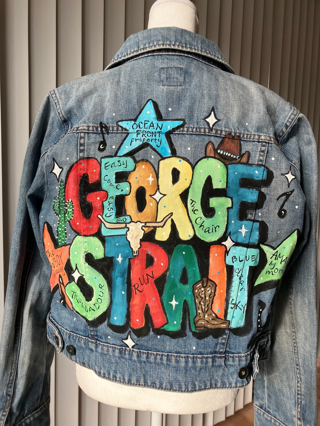 Custom Painted Jacket Country Artist Jacket Painting Custom Name Art ...