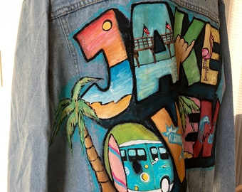 Custom Painted Jacket Country Artist Jacket Painting Custom Name Art ...