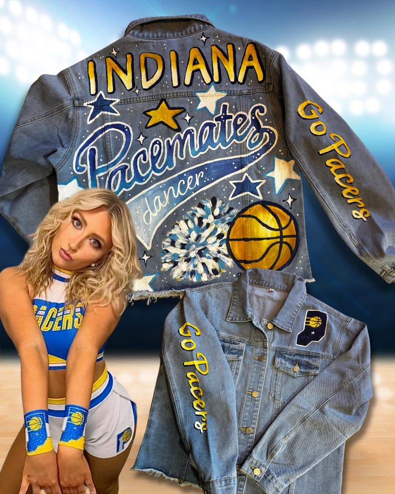 Painted Dance Team Jacket Indiana Pacers Basketball Custom Gameday ...