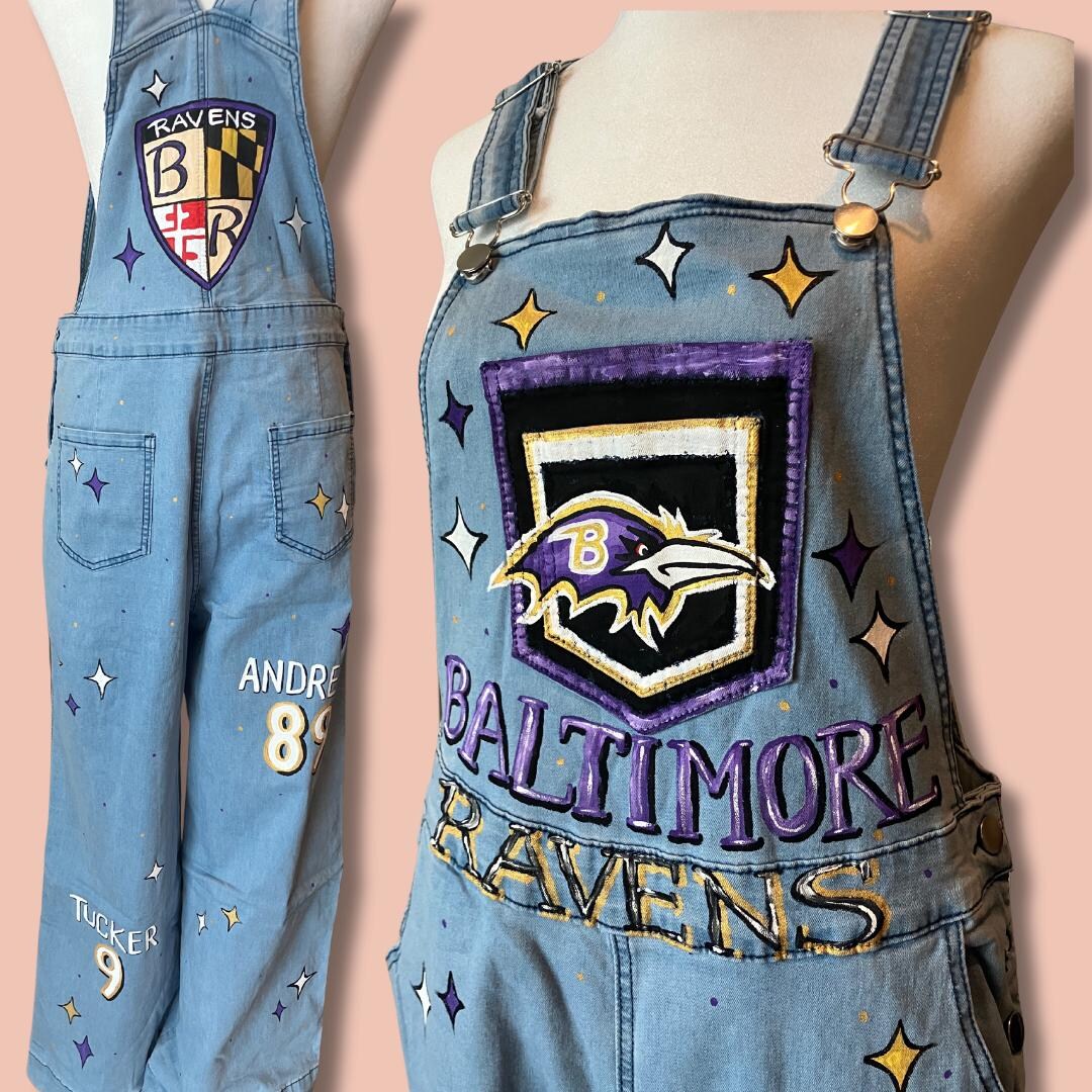 Painted Football Overalls Any Sports Team Send Your Overalls Sport ...