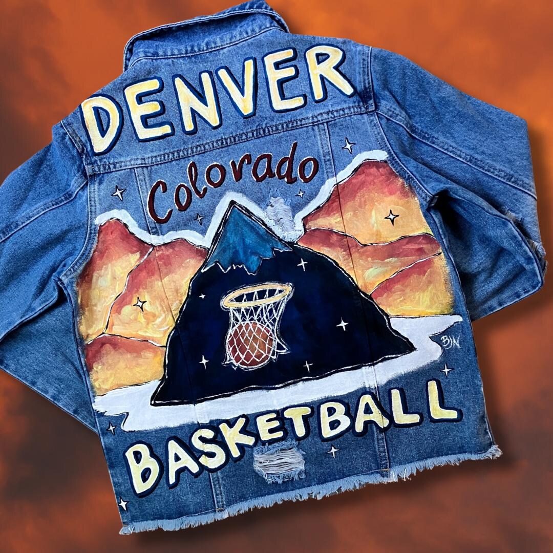 Painted NBA TEAM Jacket: Game Day Fashion, Denver Basketball, Nuggets ...
