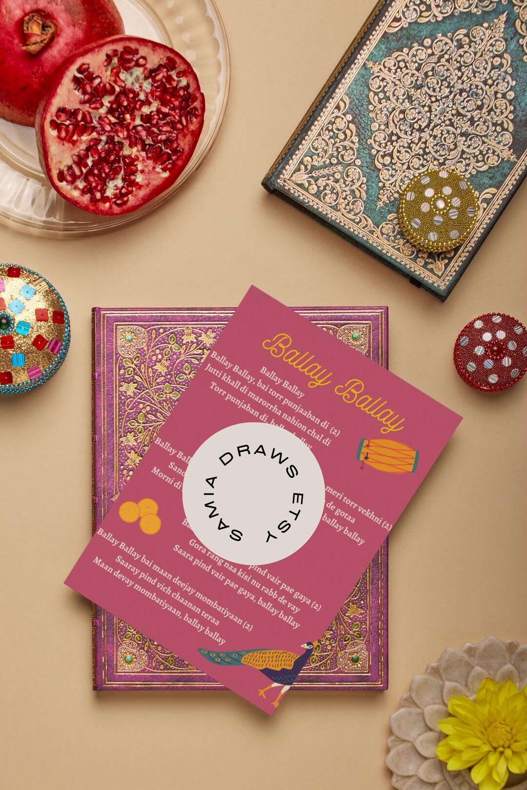 Punjabi Tappay Aesthetic, Colorful Song Card Ballay Ballay Easy to ...
