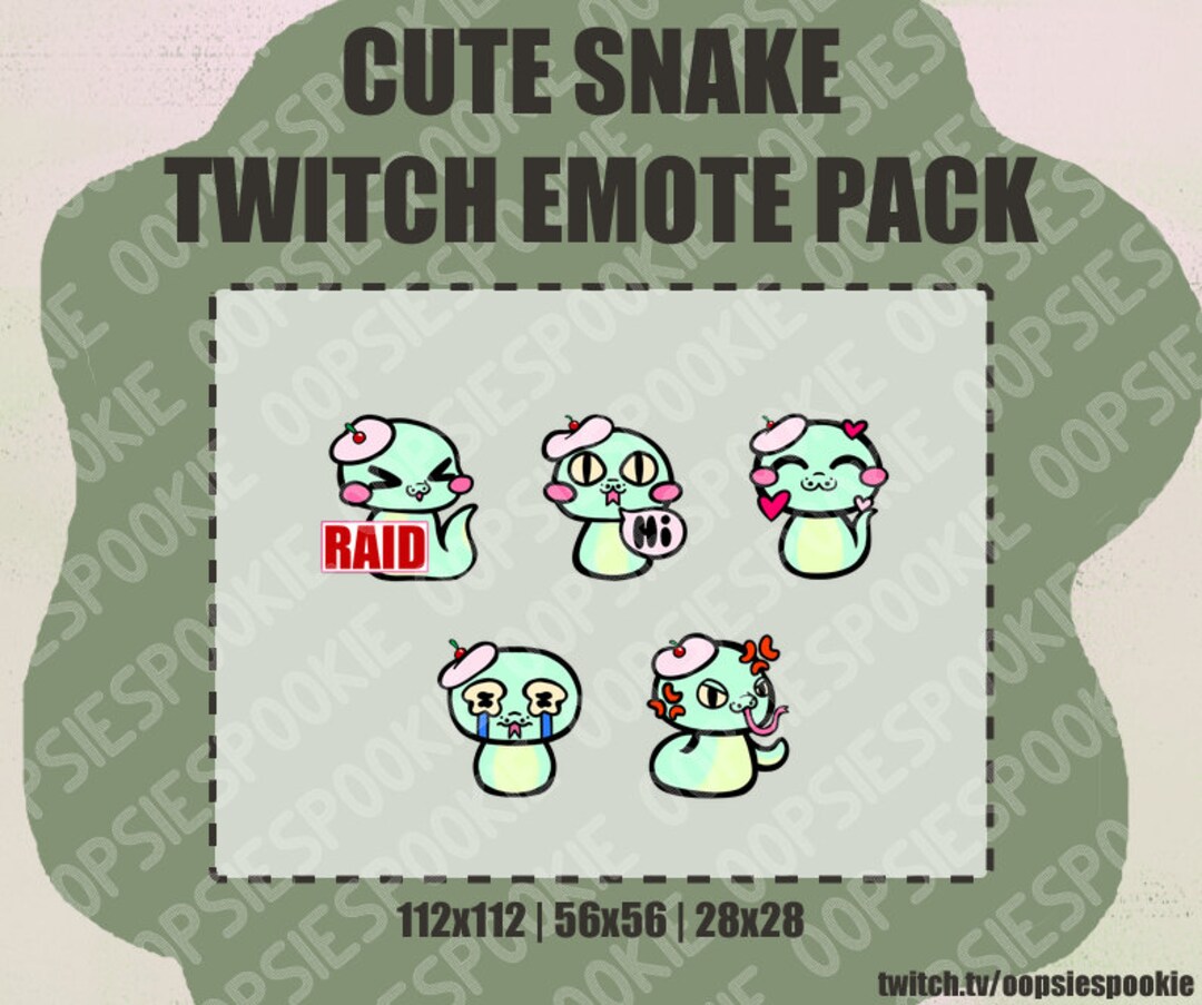 CUTE SNAKE 5 EMOTES Twitch, Discord for Streamers/creators - Etsy