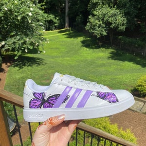 Purple Butterfly Custom Painted Shoes|handcrafted|personalized Sneakers ...