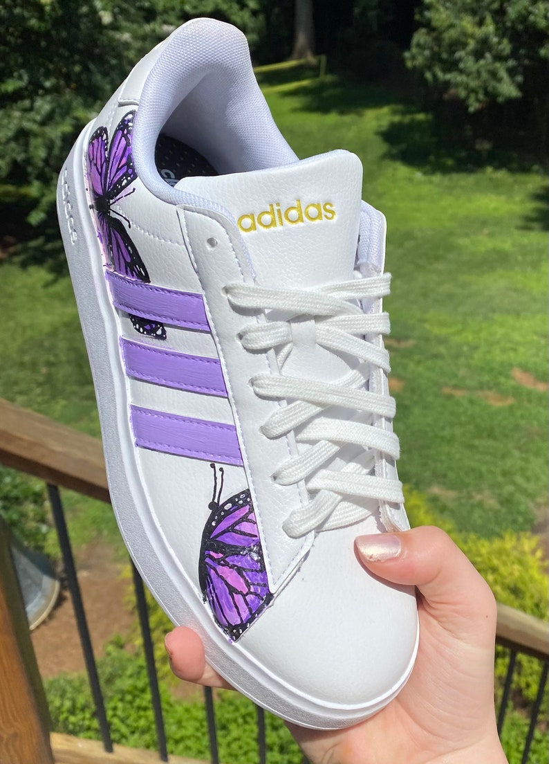 Purple Butterfly Custom Painted Shoes|handcrafted|personalized Sneakers ...