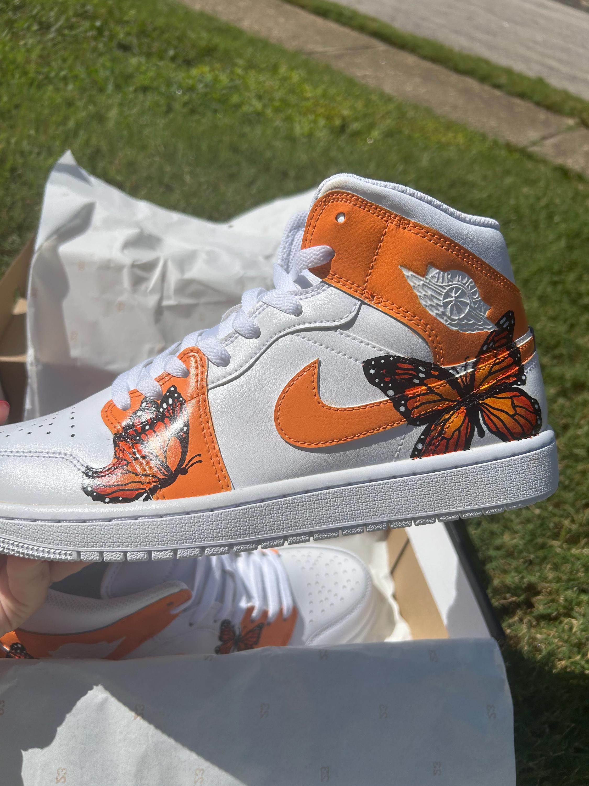 Monarch Butterfly Custom Painted Jordans/air Force Ones - Unique ...