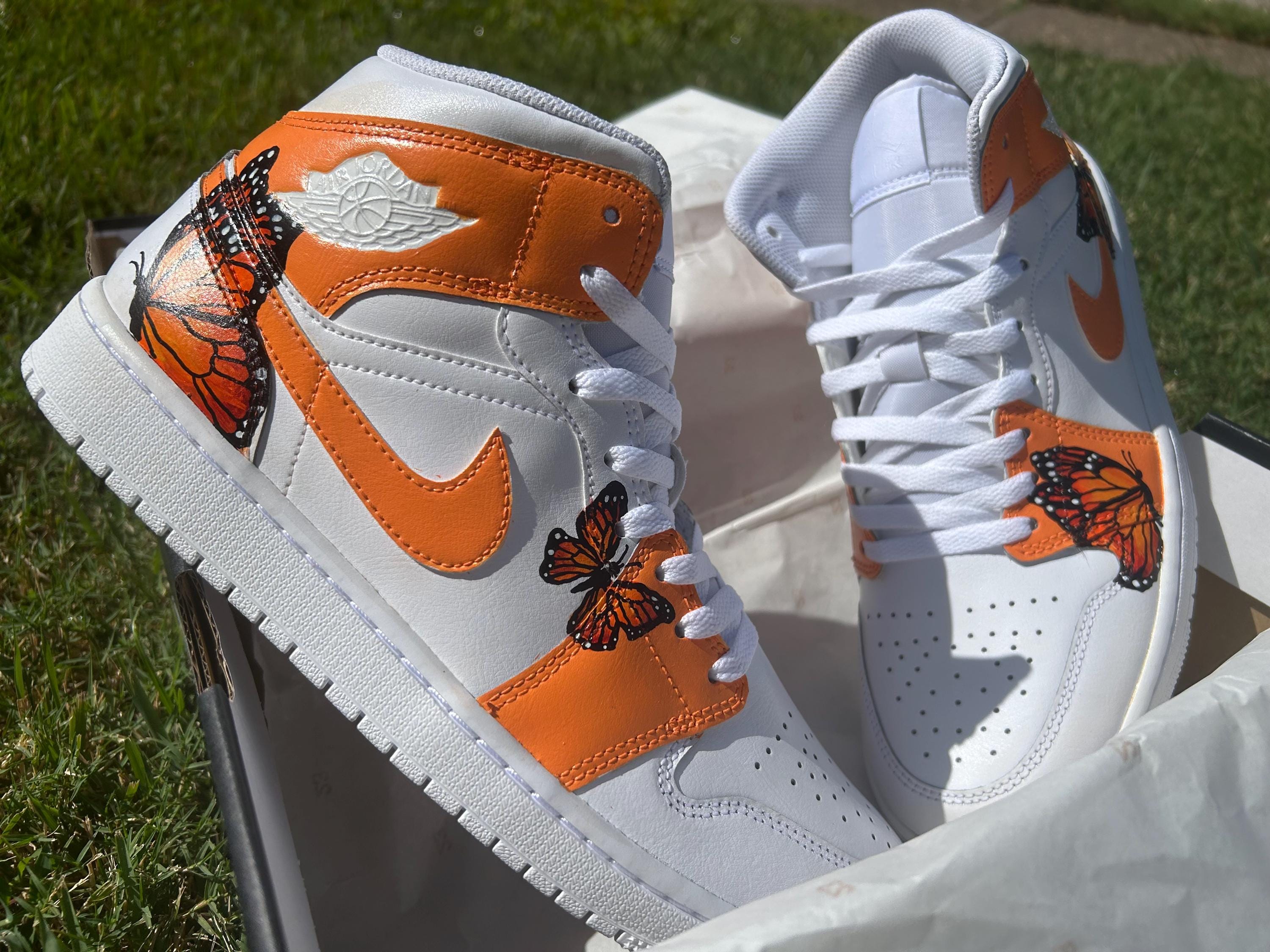 Monarch Butterfly Custom Painted Jordans/air Force Ones - Unique ...