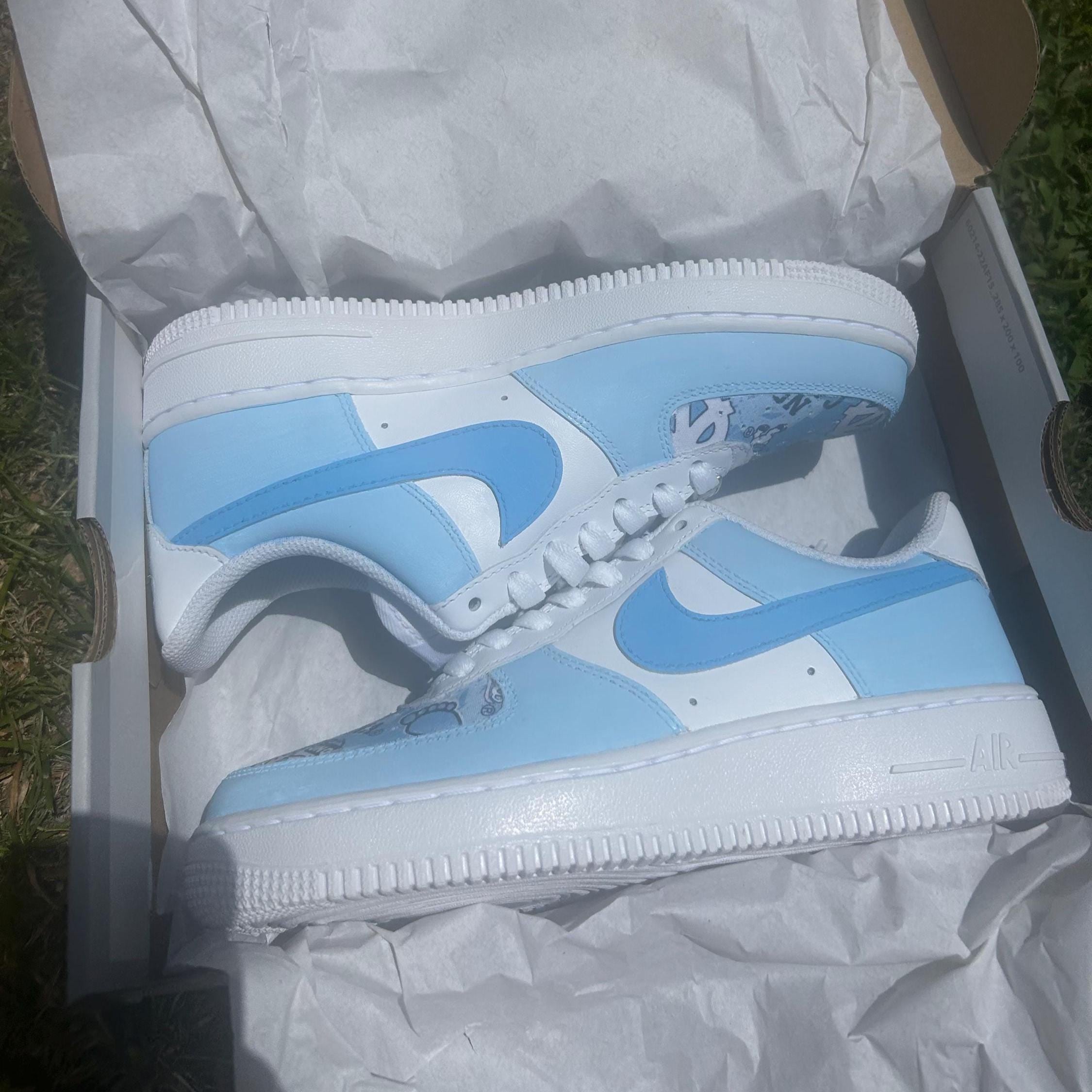 UNC Tarheel Custom Painted Air Force - Unique Handpainted Sneakers ...