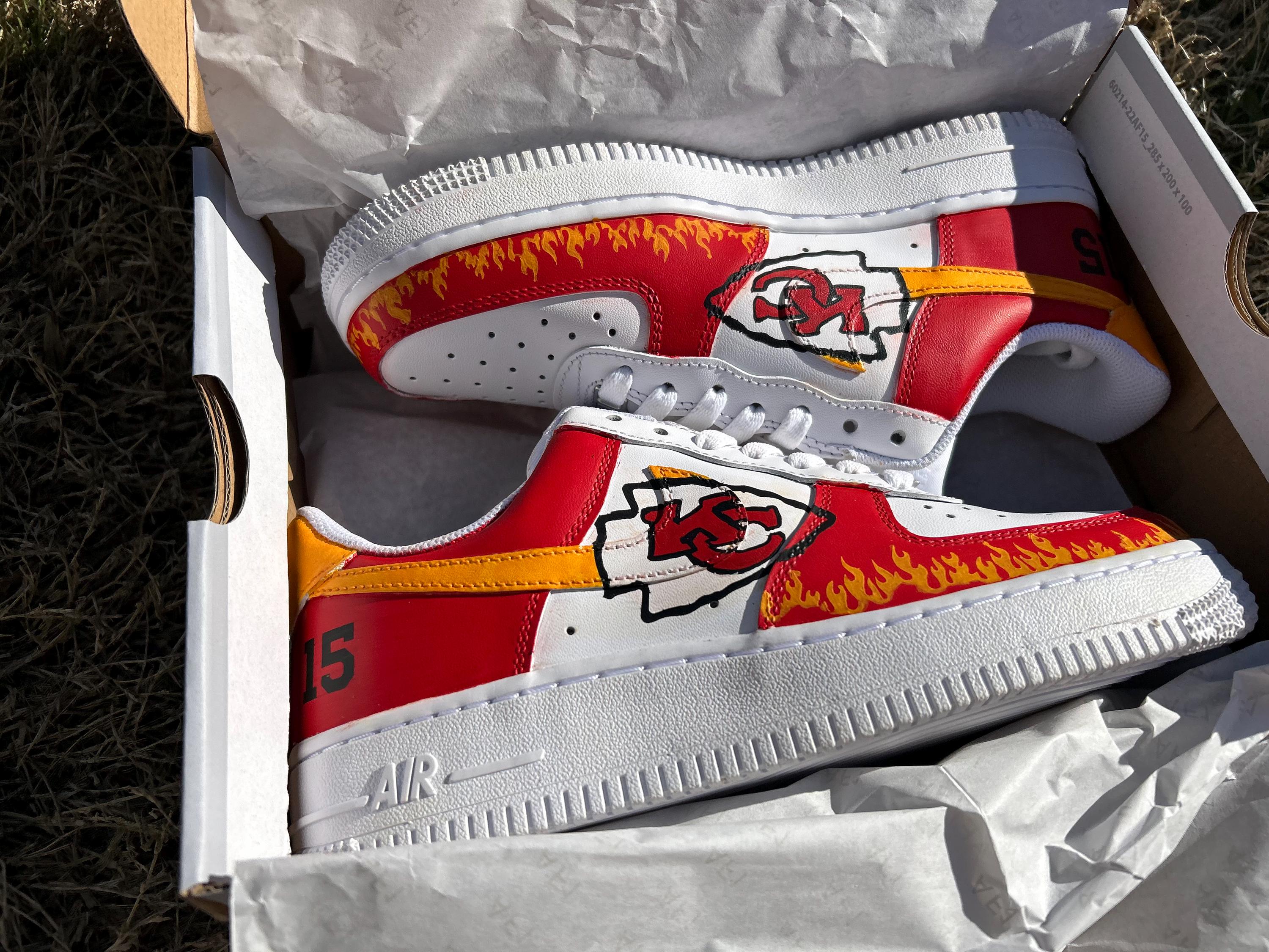 Kansas City Chiefs Custom Painted Air Force One's - Colors Customizable ...