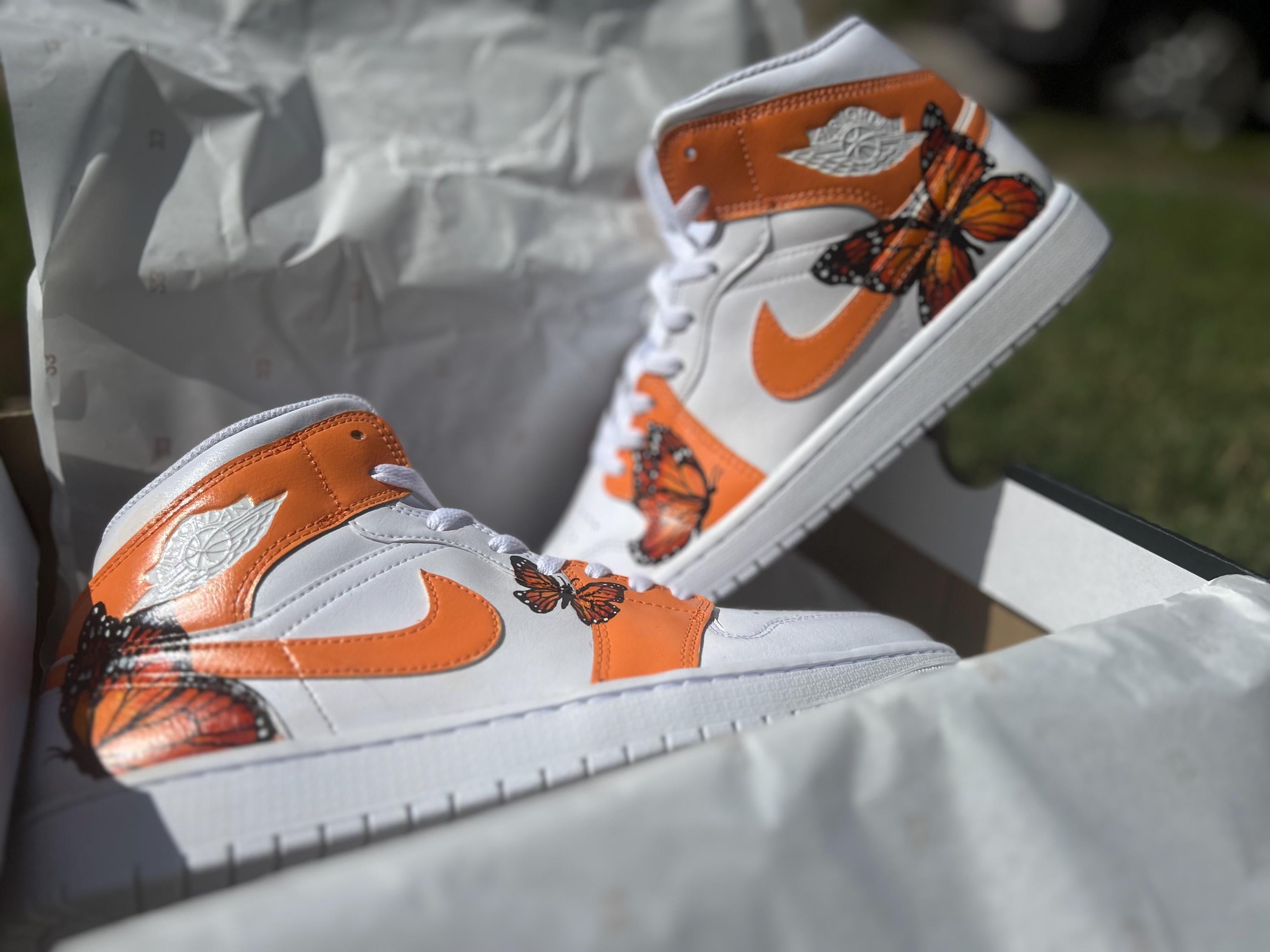 Monarch Butterfly Custom Painted Jordans/air Force Ones - Unique ...
