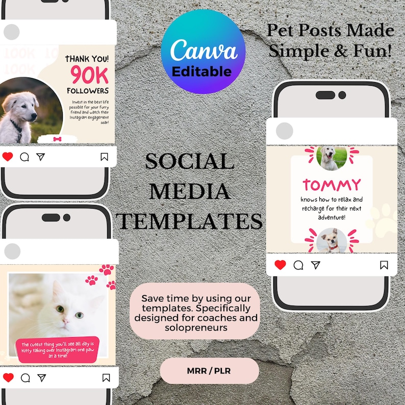 Pet Engagement Instagram Templates, Social Media Posts for Dog & Pet ...