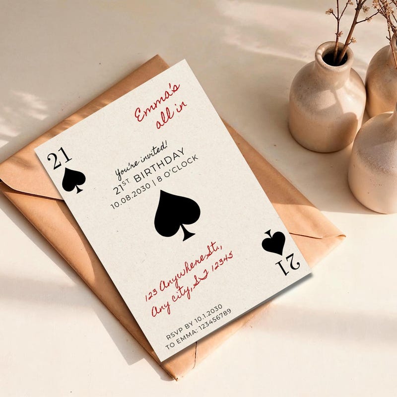 Playing Card Invite - Etsy